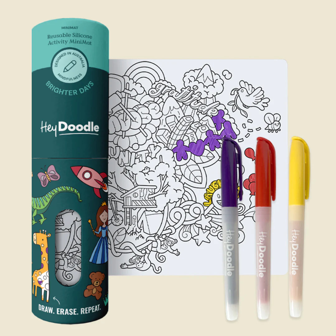 Hey Doodle Brighter Days Mini Colouring & Doodle Mat – Zarlak Kids