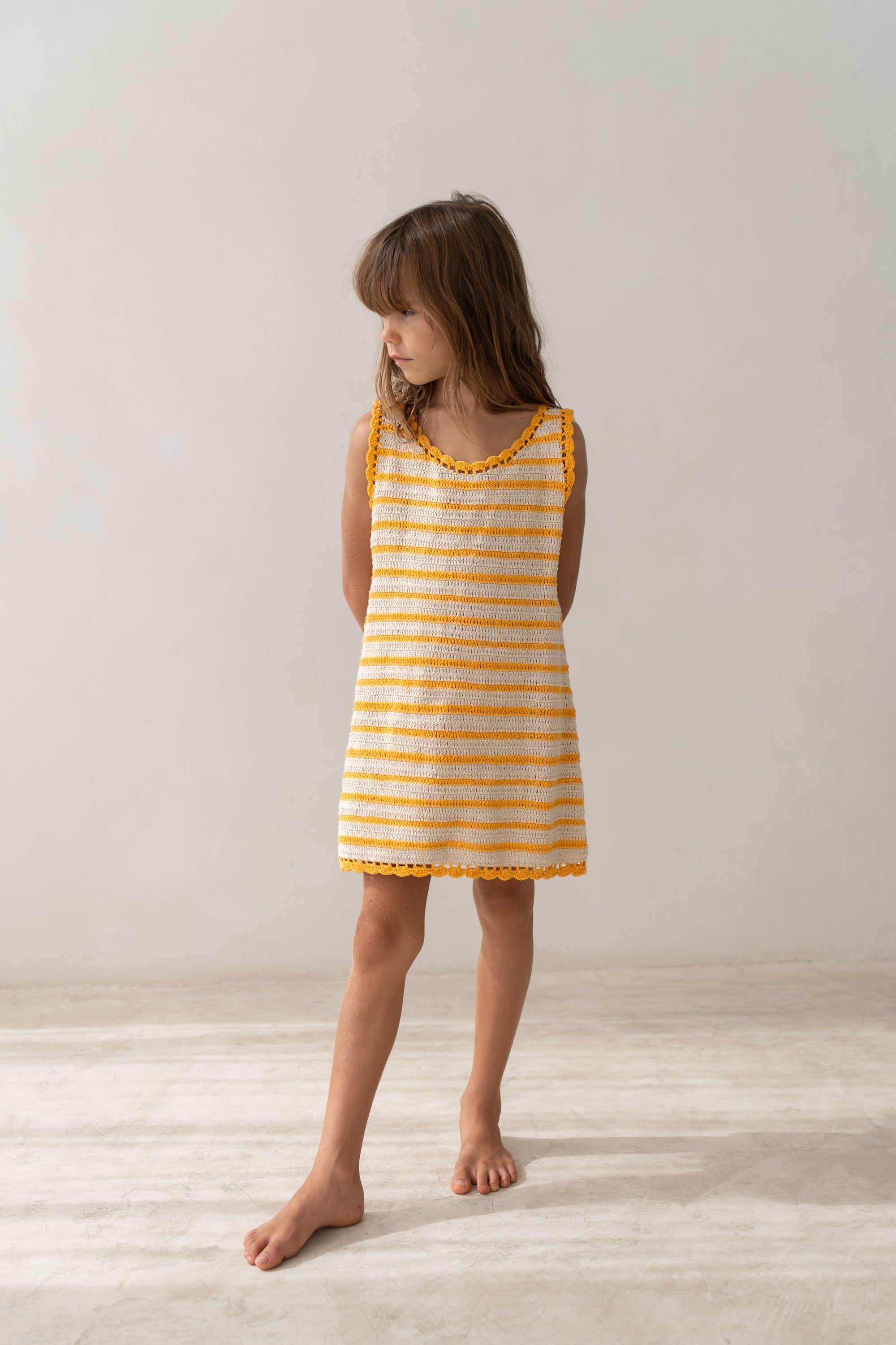 Illoura The Label Crochet Mini dress Mango Stripe – Zarlak Kids